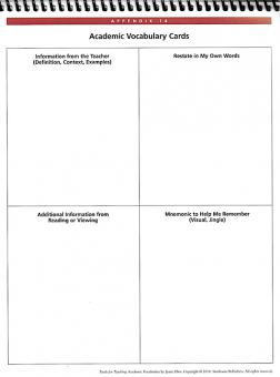 review- Tools for Teaching Academic Vocabulary