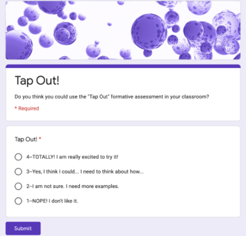 Tap Out! A Quick and Fun Way to Help Students Self-Assess