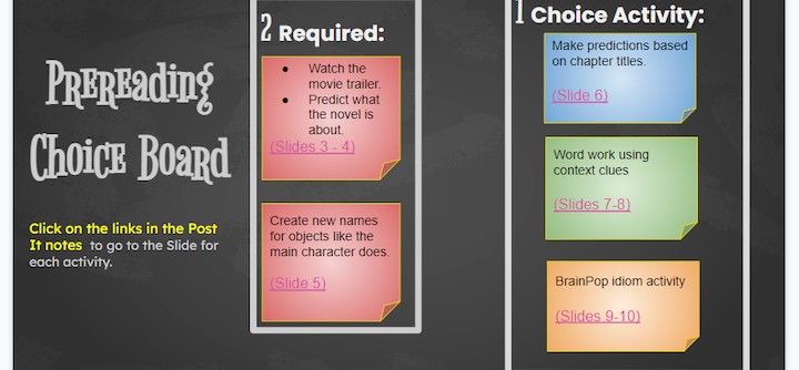 Choice Boards Engage All Learners in Differentiated Classes